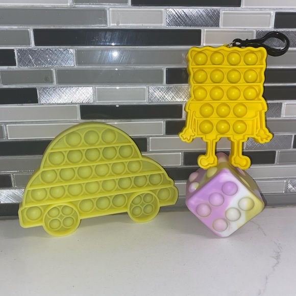Toys | Yellow Popit Cartie Dye Popit Diceyellow Popit Sponebob | Poshmark